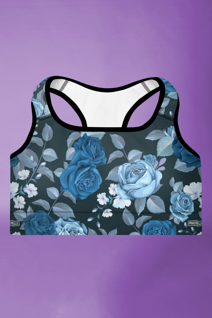 Rosi | Dark Flower Printed Sports Bra - Prachelle