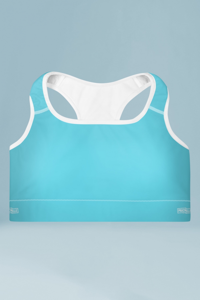 Cyan Blue Technical Sports Bra - Prachelle
